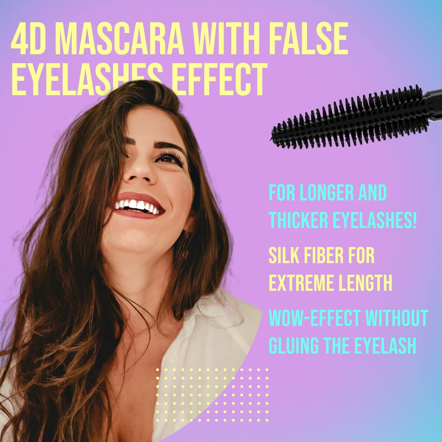 4D Waterproof Mascara β False Lash Effect, Lengthening & Volumizing β Carbon Black, 8 mL