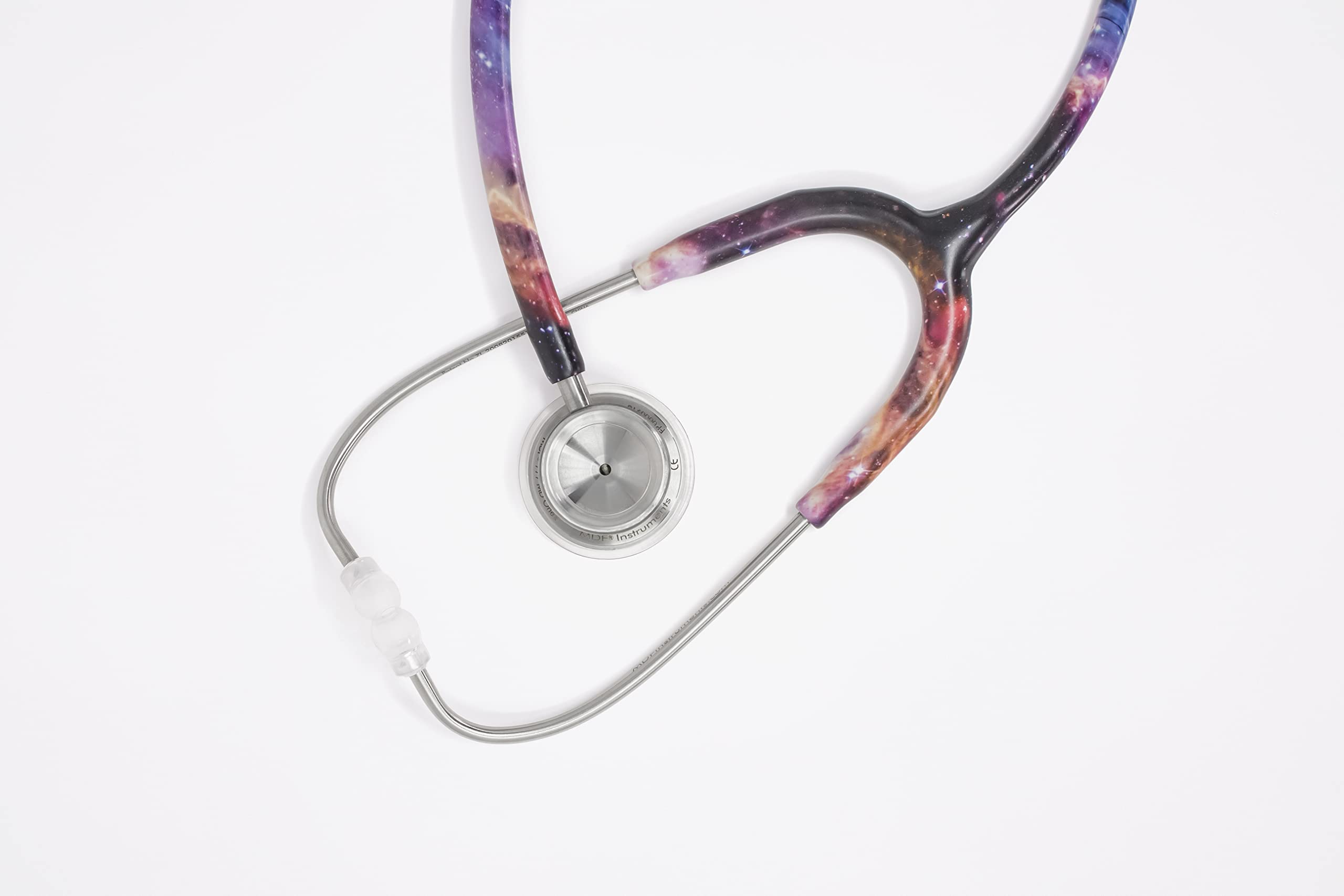 MDF Instruments MD One Stainless Steel Premium Dual Head Pediatric Stethoscope - Limited Edition MPrints - Galaxy (MDF777C-GX) + Medical Travel Case - Medium (MDFSCM12)