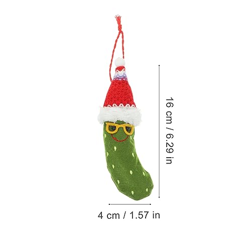 ABOOFAN Felt Banana Ornament Cartoon Fruit Hanging Decoration Creative Decorative Food Pendant Decorative Stuffed Animal Doll with Knit Santa Hat Charm for Car Xmas Tree C