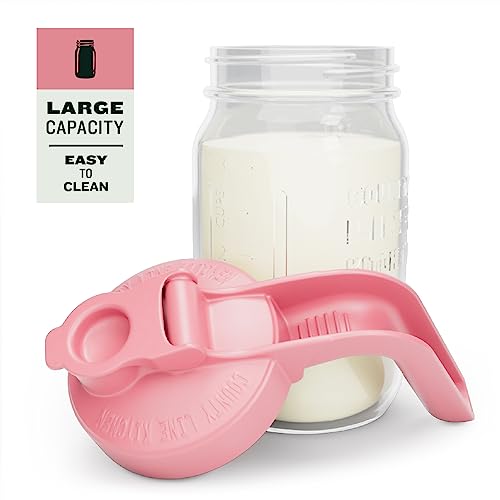 County Line Kitchen Breast Milk Pitcher for Fridge - Wide Mouth, 1 Quart (32 oz) Mason Jar - Heavy Duty Breastmilk Storage Container, Leak Proof, Sturdy - Baby Formula Mixer Pitchers