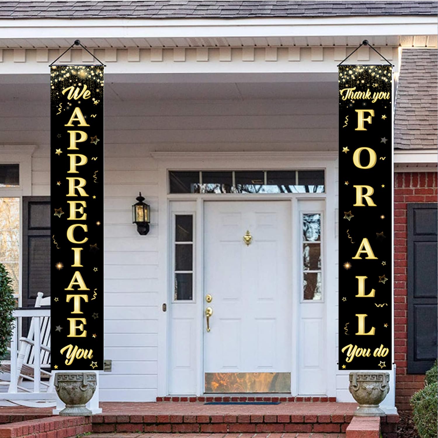 LOONELO Appreciate Thank You Porch Banner, We Appreciate You Porch Sign, Thanks for All You Do Banner Sign Party Decorations for Congrats Grad National Nurses Day Happy Retirement