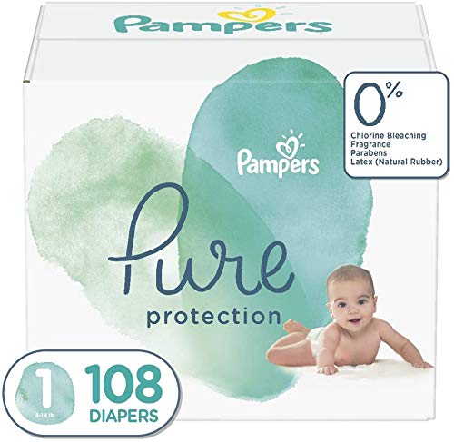 Diapers Size 1, 120 Count - Pampers Pure Protection Disposable Baby Diapers, Enormous Pack