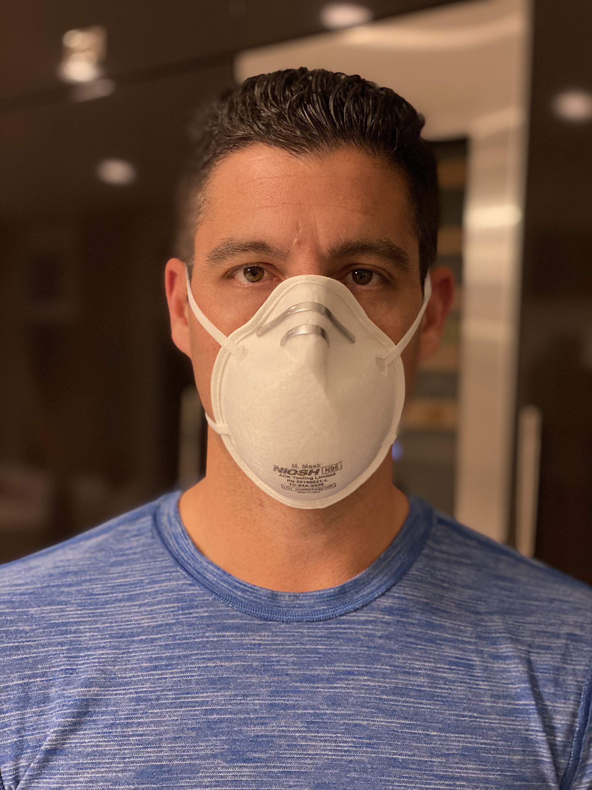 MAGID N95 Respirator Masks with Metal Nose Clips & Latex-Free Elastic Headband, Triple Layer Construction, Cup Style (Medium) - 10 Respirators (20180021N95)