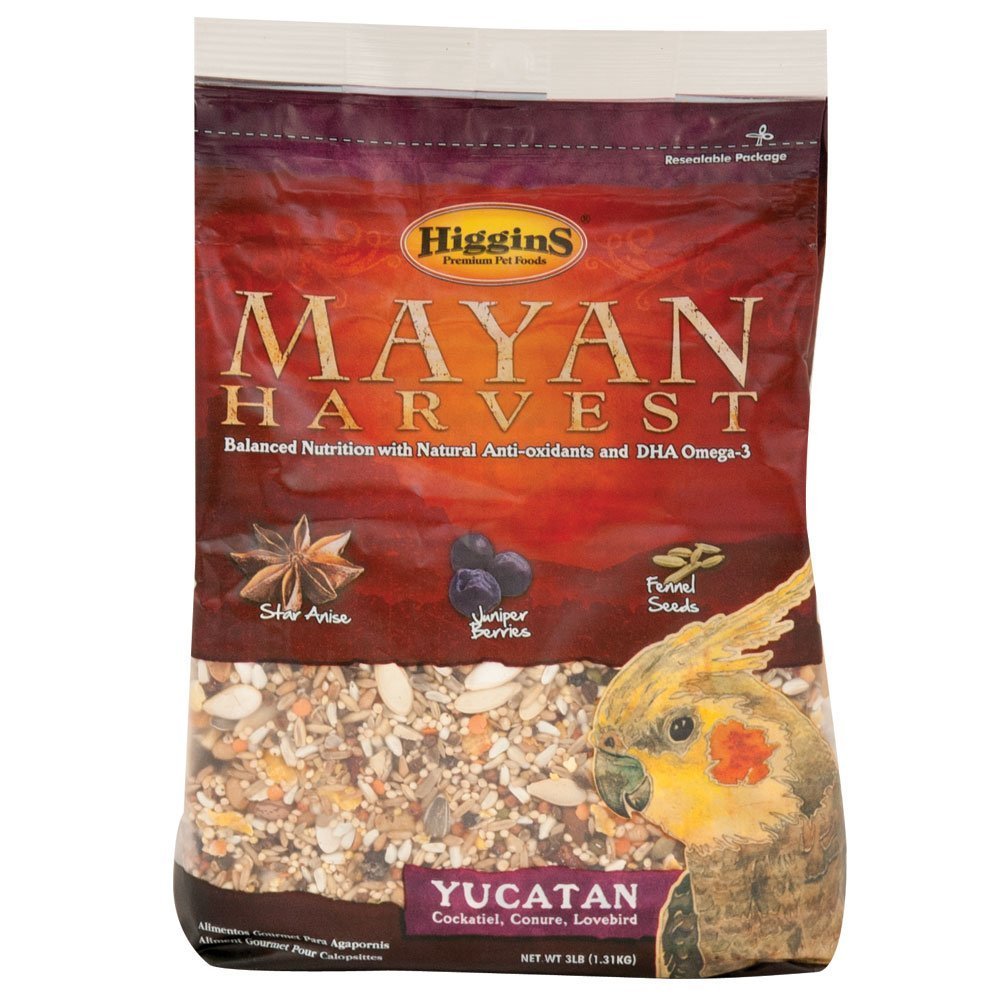 Higgins Mayan Harvest Yucatan Food Mix for Cockatiels, Lovebirds & Conures, 6 lbs.