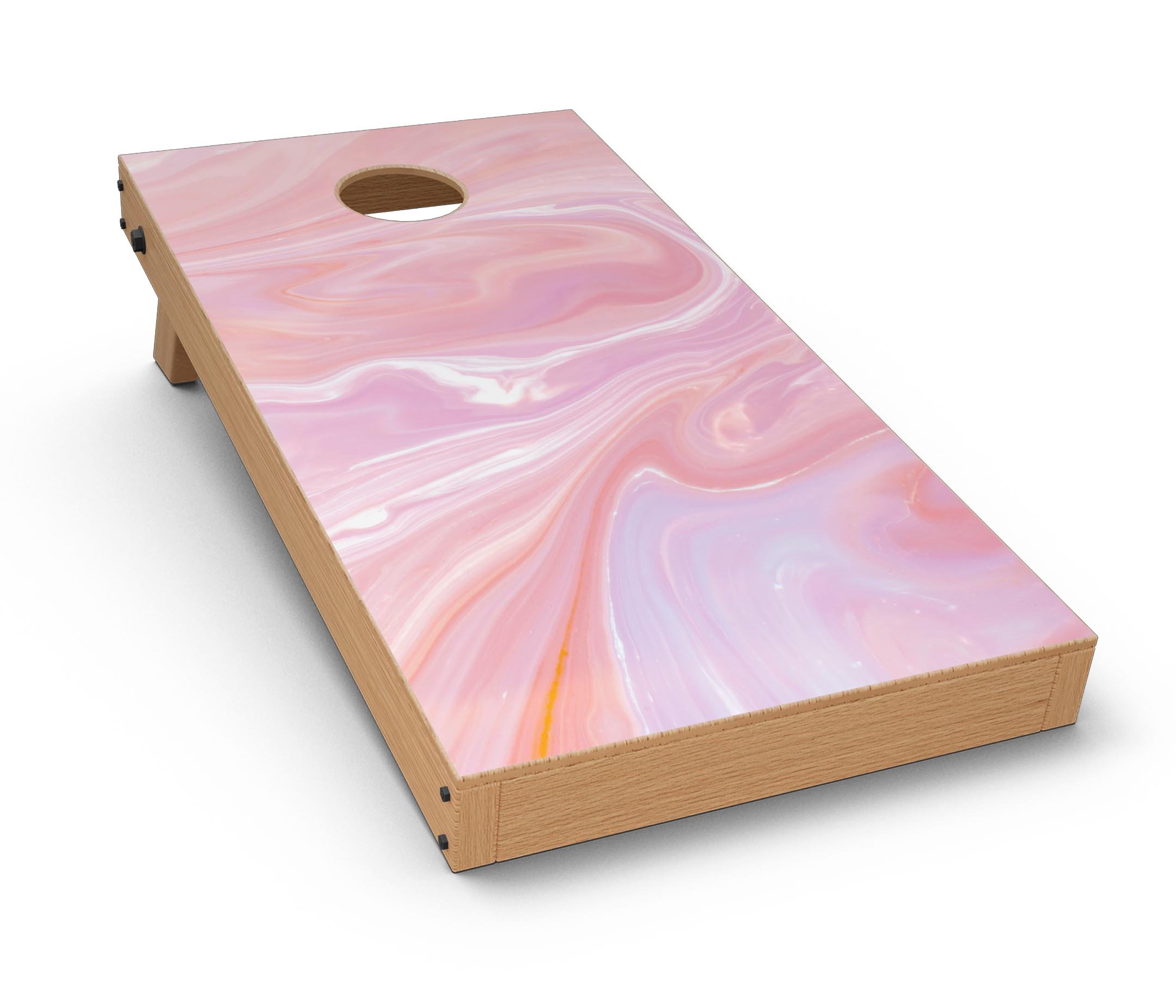 Design Skinz Marble Skin Set for Cornhole (Skin Only) - Marbleized Pink Paradise