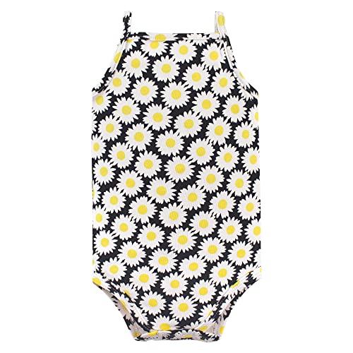 Hudson Baby Unisex Baby Cotton Sleeveless Bodysuits, Daisy, 3-6 Months