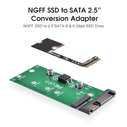 ELUTENG M.2 NGFF to SATA Adapter Card B Key/B & M Key SSD Converter NGFF M2 to 2.5 Inch SATA III Drivers for NGFF M.2 2280 2260 2242 2230 SSD (Not for M.2 NVME)