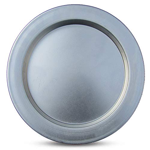 Kunefe Plate - Kunafa plate large 4-8 servings set of 2 silver color aluminum pans tray kataifi kunafeh knafeh cooking and serving plates for shredded kadaifi phyllo fillo dough pan/Turkish dessert