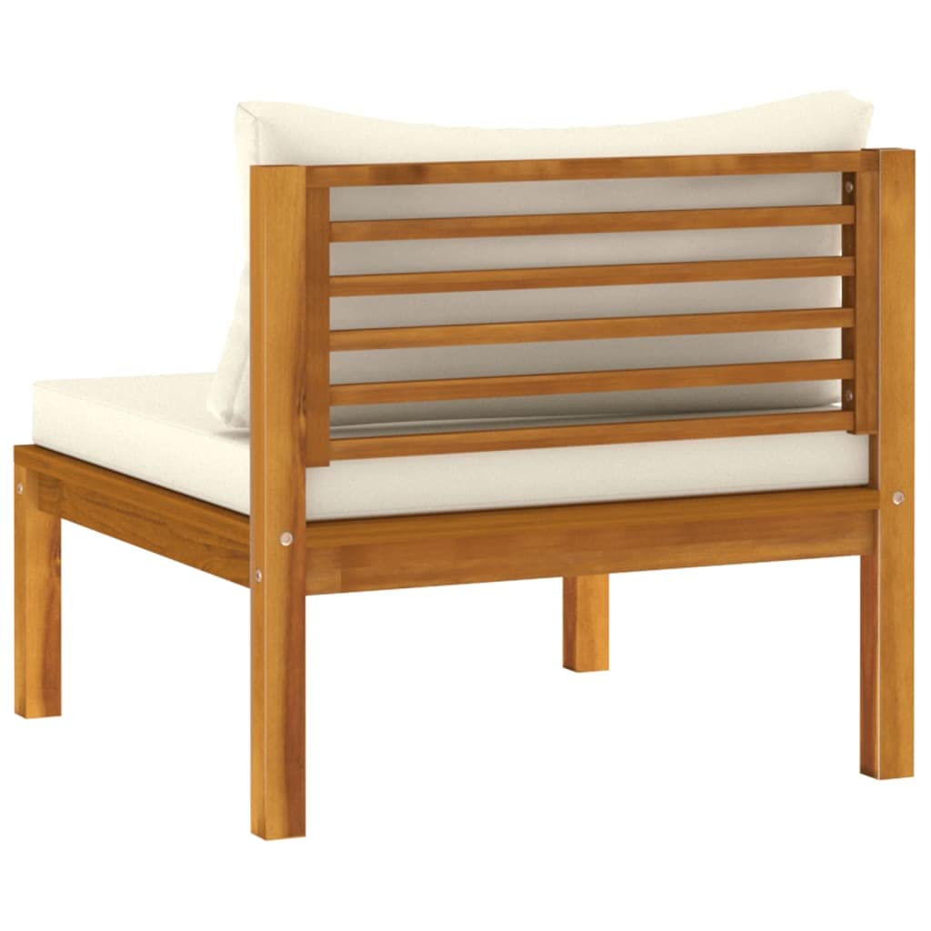 FAMIROSA 7 Piece Patio Lounge Set with Cream Cushion Solid Acacia Wood - 174.82 lbs