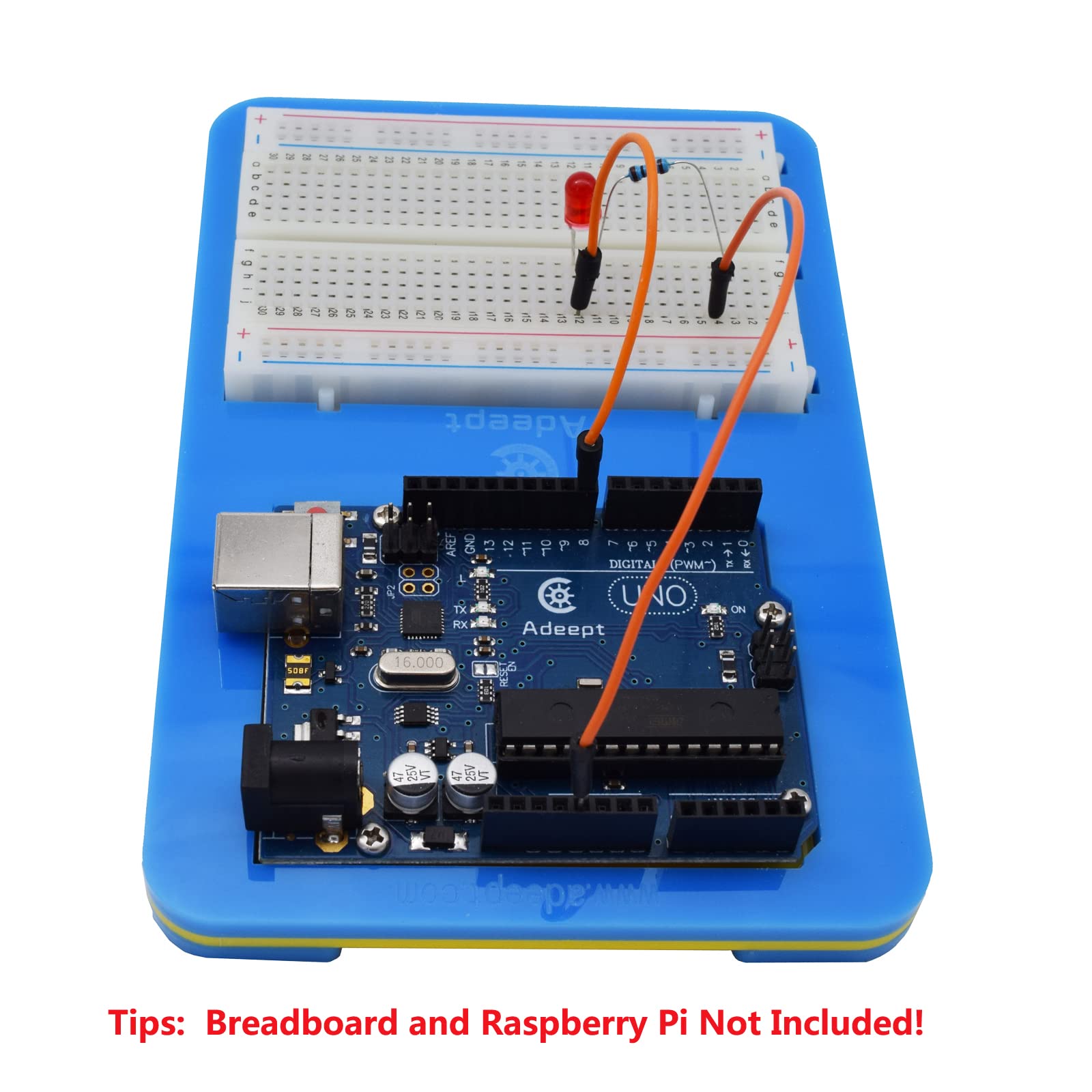Adeept Acrylic Arduino Holder Breadboard Holder, 2 in 1 Base Plate Case for Arduino UNO