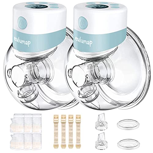 Breast Pump - Wearable Electric Low Noise Breast Pump, Rechargeable Portable Breast Pump with 2 Modes & 9 Levels, LCD Display Memory Function and Can Be Worn in-Bra, 24mm Flange