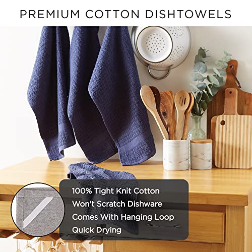 DII Basic Terry Collection Waffle Dishtowel Set, 15x26, Solid Spice, 4 Piece