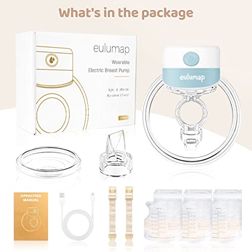 Breast Pump - Wearable Electric Breast Pump, Hands Free Breast Pump,Rechargeable Portable Low Noise Breast Pump with 2 Modes & 9 Levels,LCD Display Memory Function, 24mm Flange
