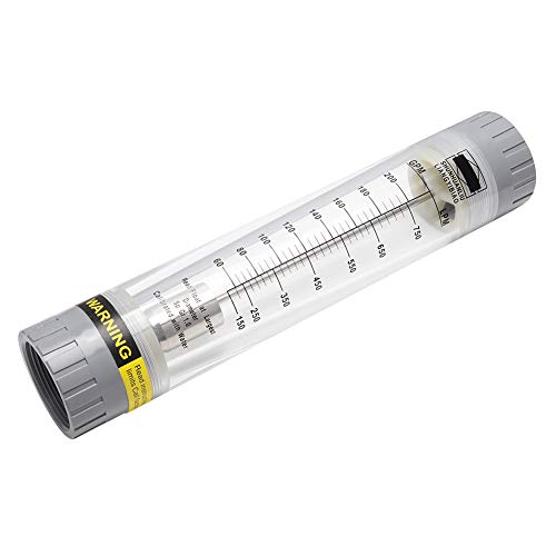 Alvinlite Water Liquid Flow Meter,10-100GPM 60-200GPM Measuring Panel Mount Type Flowmeter for Gas Liquid Water Industrial Field LZM-40G LZM-50G Rate Gauge(60-200GPM)