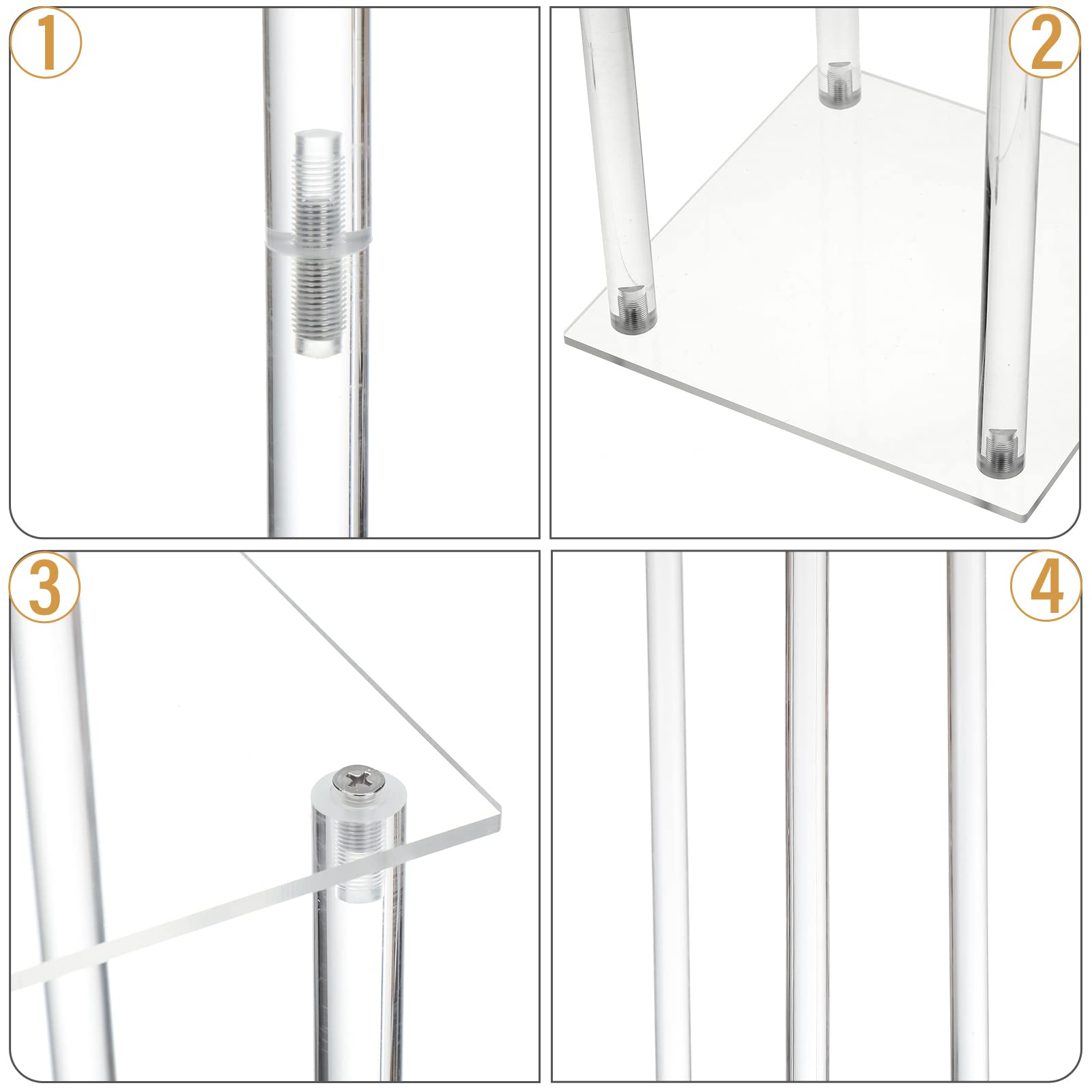 6 Pcs Flower Stand for Wedding Centerpieces for Tables Tall Vase Stand Wedding Flower Stands with Plates for Wedding Party Home Table Decor (7.9 x 7.9 x 31.5 Inch, Acrylic)