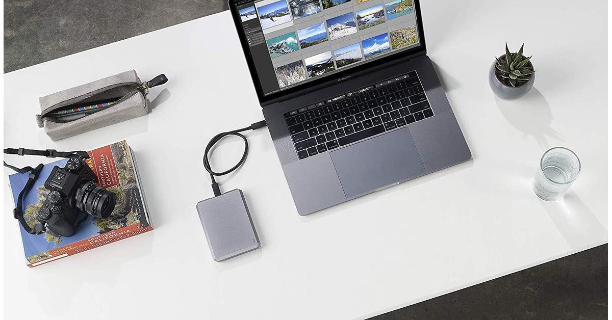 LaCie Mobile Drive, 2TB, External Hard Drive, Space Grey, USB-C, 2 Year Rescue Services (STHG2000402)