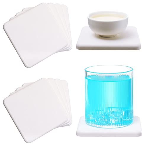 Absorbent Diatomite Drink Coasters,for Drinks and Plants Fast Water Absorption in Seconds, Non-Slip Insulation Odorless Diatomaceous Earth Protect Table Countertop from Damage, Set of 4 (Beige)