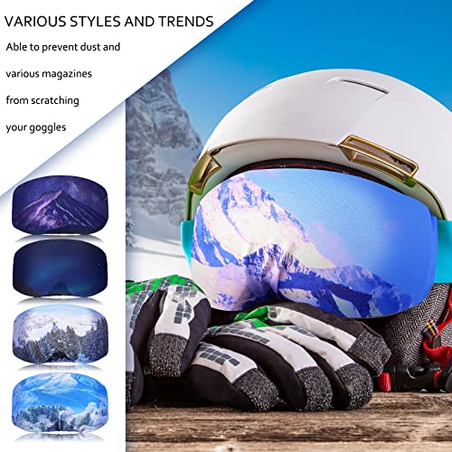 8 Pieces Ski Snowboard Goggle Cover Microfiber Ski Goggle Protector Snow Sports Goggle Cover Sleeve Lens Scratch Dust Protection for Outdoor Activities Travel Storage Accessories