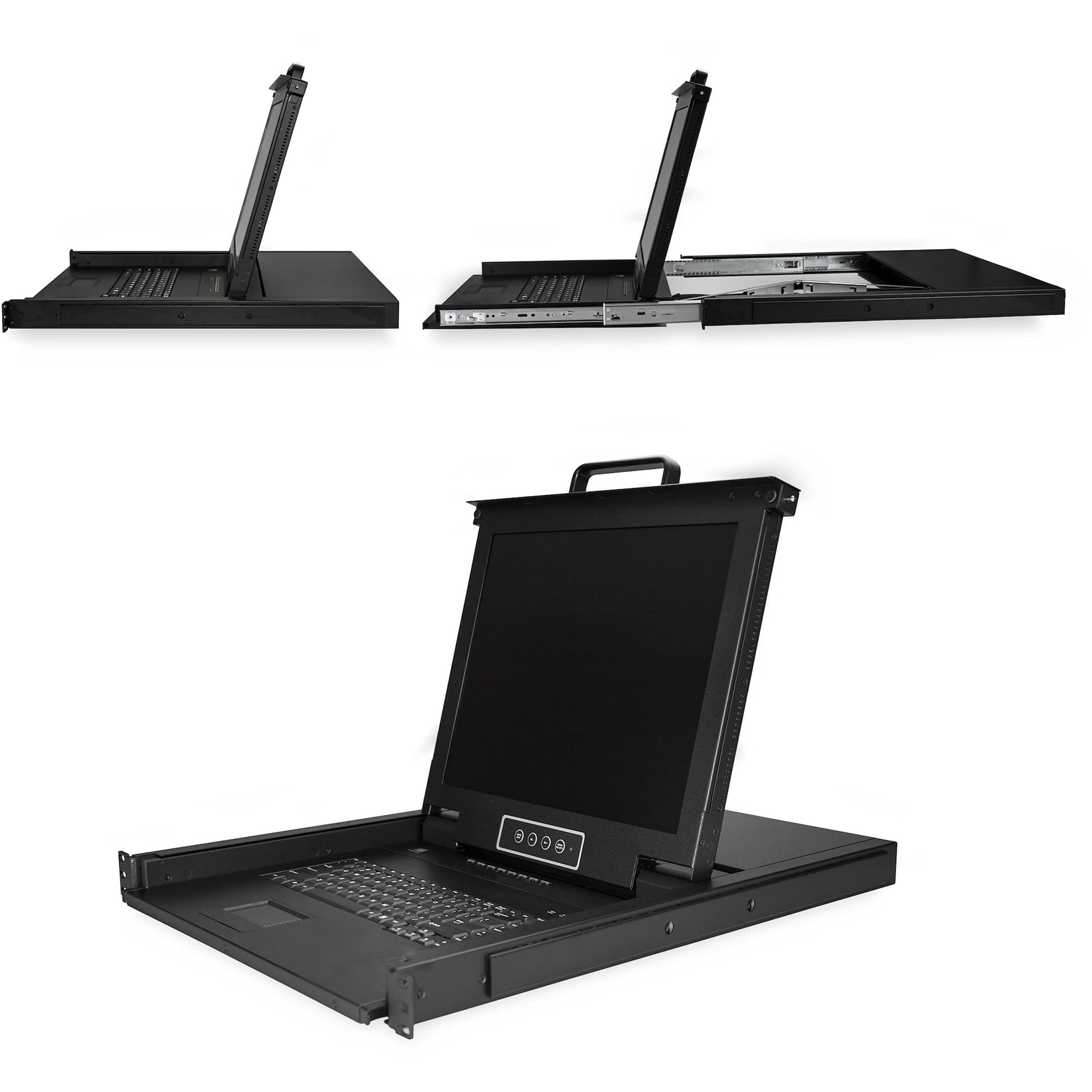 StarTech.com 8 Port Rackmount KVM Console w/ 6ft Cables - Integrated KVM Switch w/ 17" LCD Monitor - Fully Featured 1U LCD KVM Drawer- OSD KVM - Durable 50,000 MTBF - USB + VGA Support (RKCONS1708K)