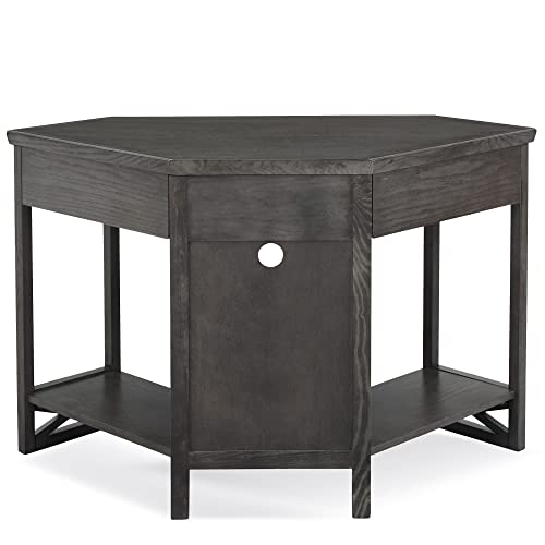 Leick Home Riley Holliday Computer Desk with Dropfront Keyboard Drawer, FURNITURE, Smoke Gray