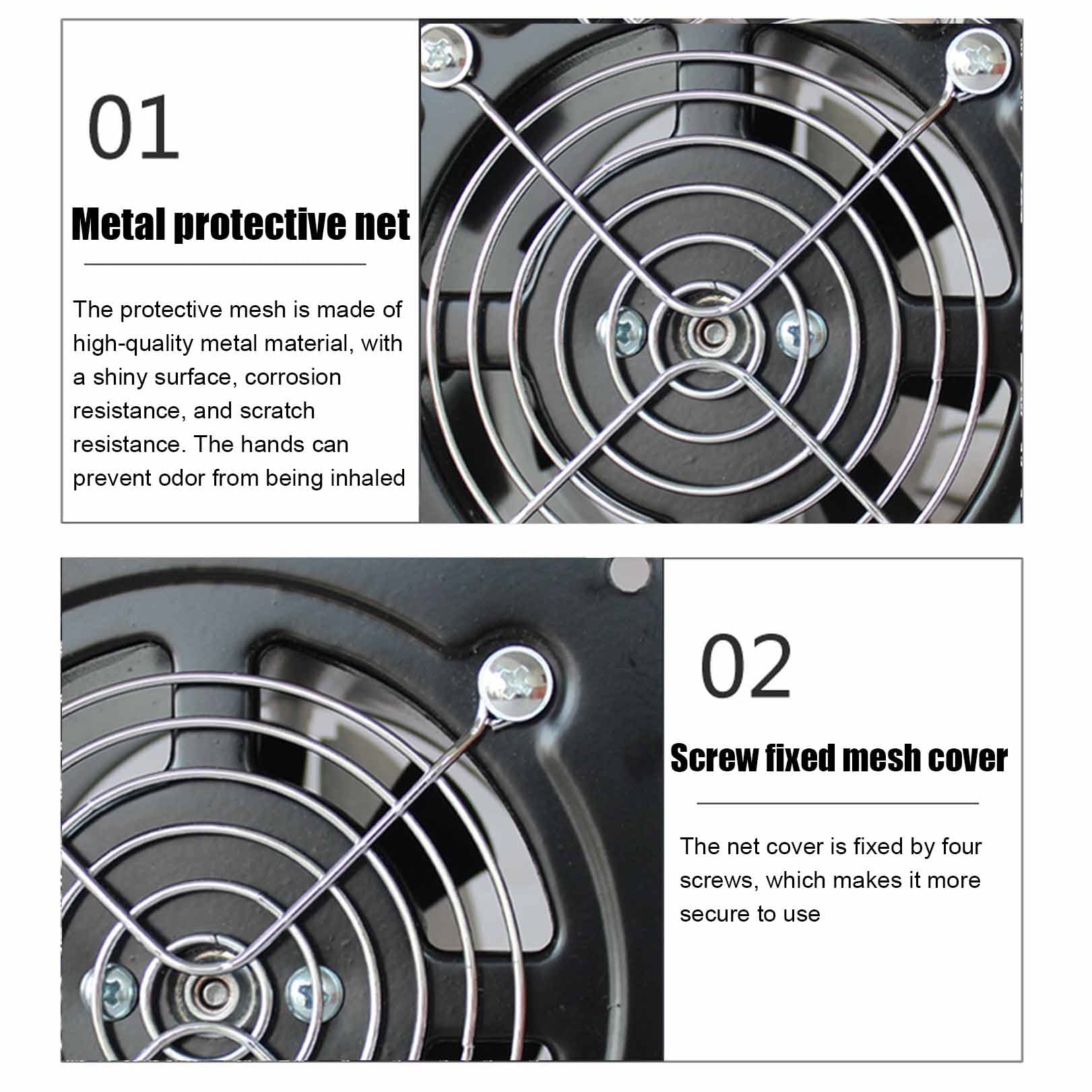 JIONET 4 Inch Exhaust Fan Through Wall Extractor Exhaust Ventilation Fan 110V Exhaust Smoke Fan Ventilation with Anti-backflow Check Valve for Home Office Kitchen (Size : Black)