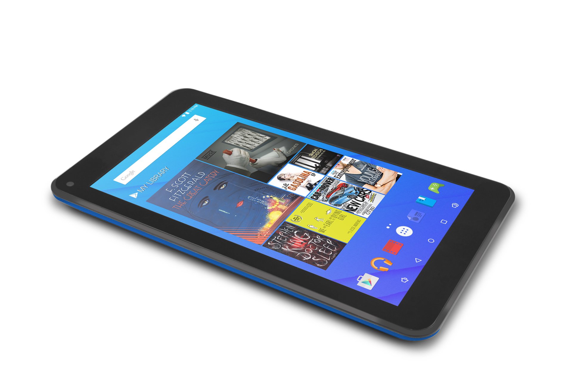 Ematic 7" HD 16GB Quad-Core Tablet with Android 5.1, Lollipop, Bluetooth, Dual Camera, (Blue)