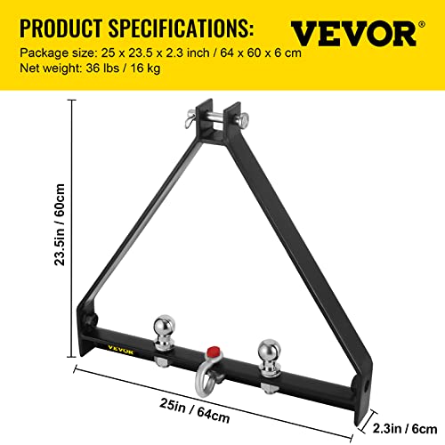 Happybuy 3 Point BX Trailer Hitch Drawbar Trailer Hitch Receiver 3 Point Trailer Receiver 1 Tractor Tow Hitch Drawbar