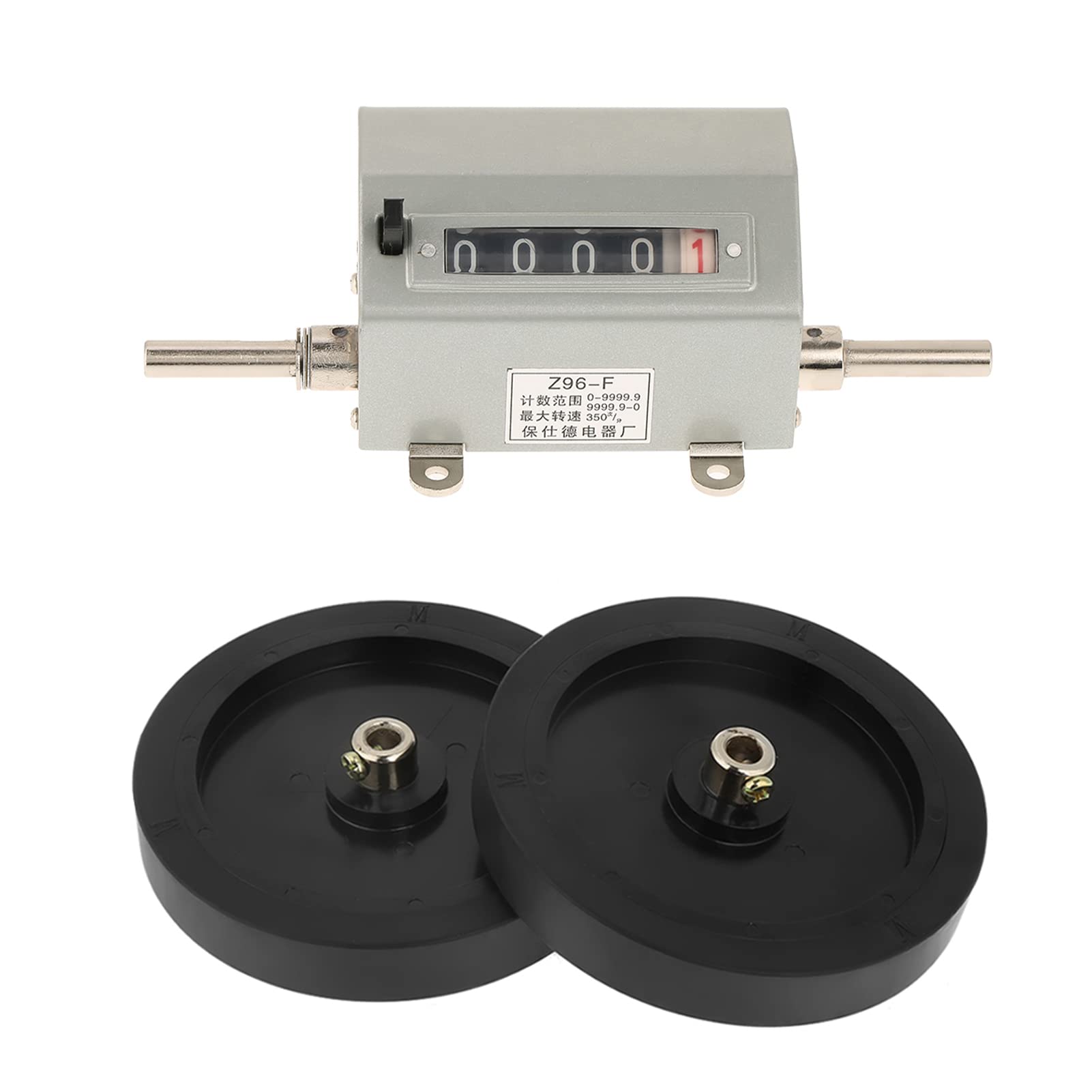 Length Counter, 1 Pack 5 Digits 0-9999.9 Mechanical Length Counter Max Speed 350RPM Grey Reset with Rolling Wheel for Record of Weaving, Plastic Film, Leather, etc