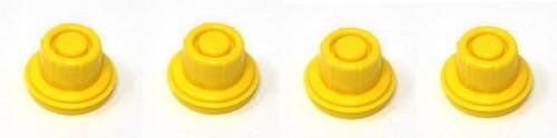 4 Pack Replacement YELLOW SPOUT CAPS Top Hat Style fits # 900302 900092 BLITZ Gas Can Spout Cap fits self venting gas can Aftermarket (SPOUTS NOT INCLUDED)