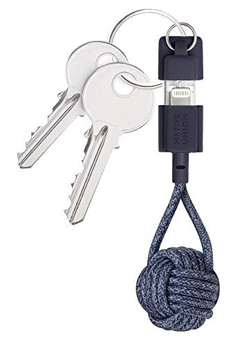 Native Union Key Cable - Ultra-Strong Reinforced [MFi Certified] Durable Lightning to USB-A High Speed Charging Cable with Key Fob Compatible with for iPhone 14, iPhone 13 and Earlier (Indigo)
