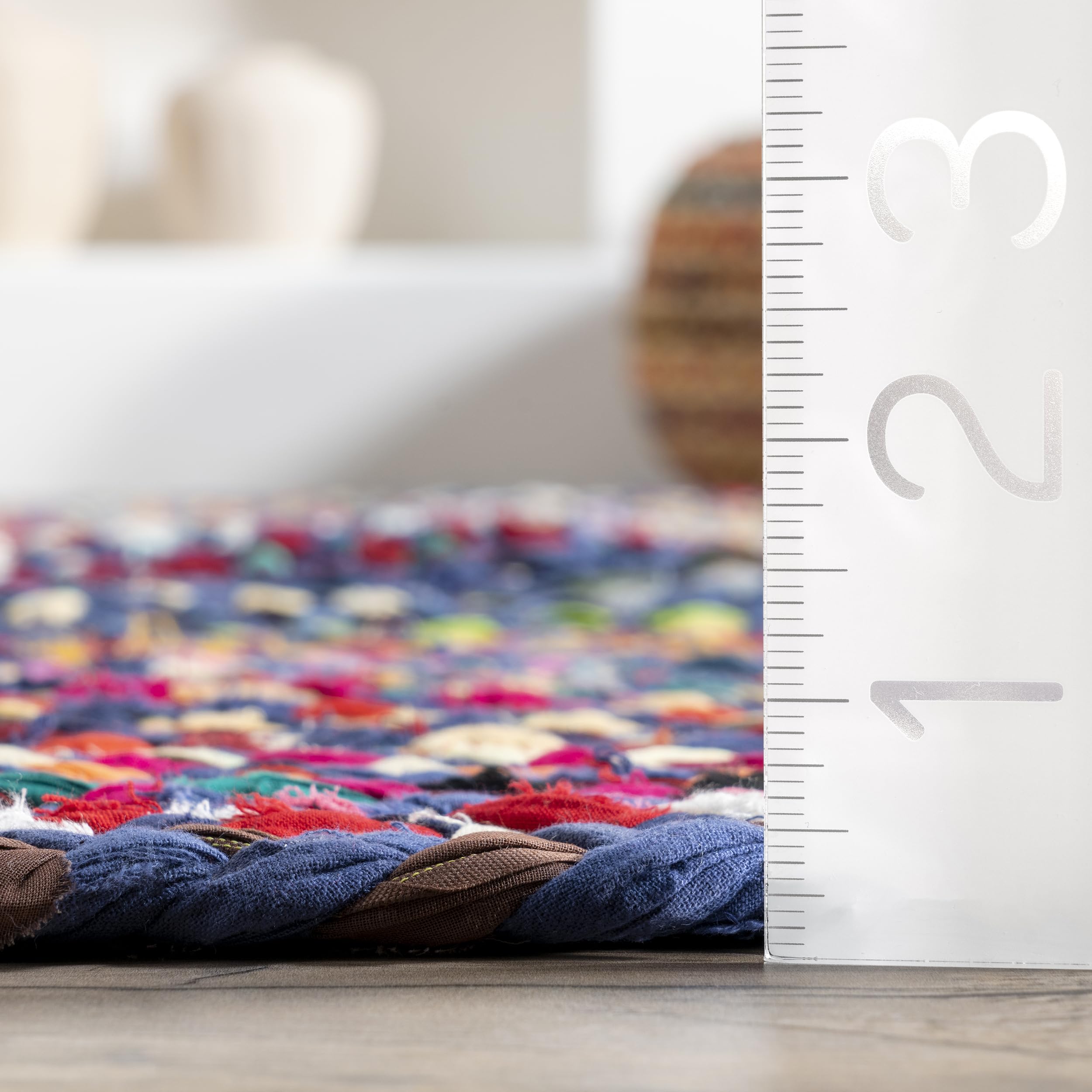 nuLOOM Tammara Bohemian Hand Braided Runner Rug, 2' 6" x 6', Blue