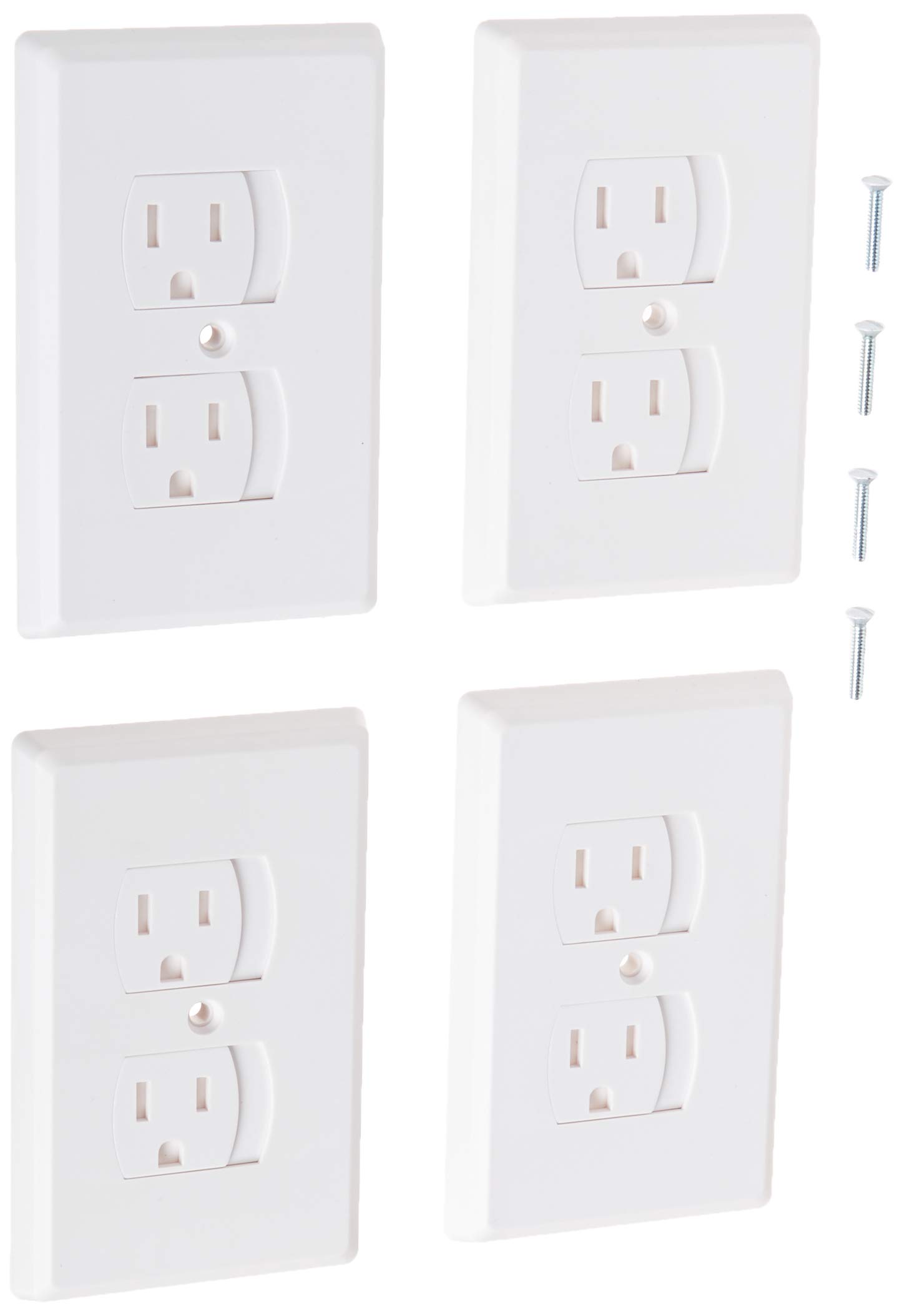 4 Pack Self-Closing Outlet Covers | Universal Electric Outlet Cover 4 Pack - Baby Proof Kit - Child Safety Wall Socket Plug โ Durable Plastic