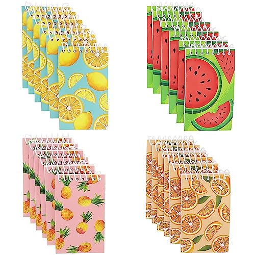 Juvale Mini Spiral-Bound Notebooks with 4 Fruit Designs (3 x 5 Inches, 24-Pack)
