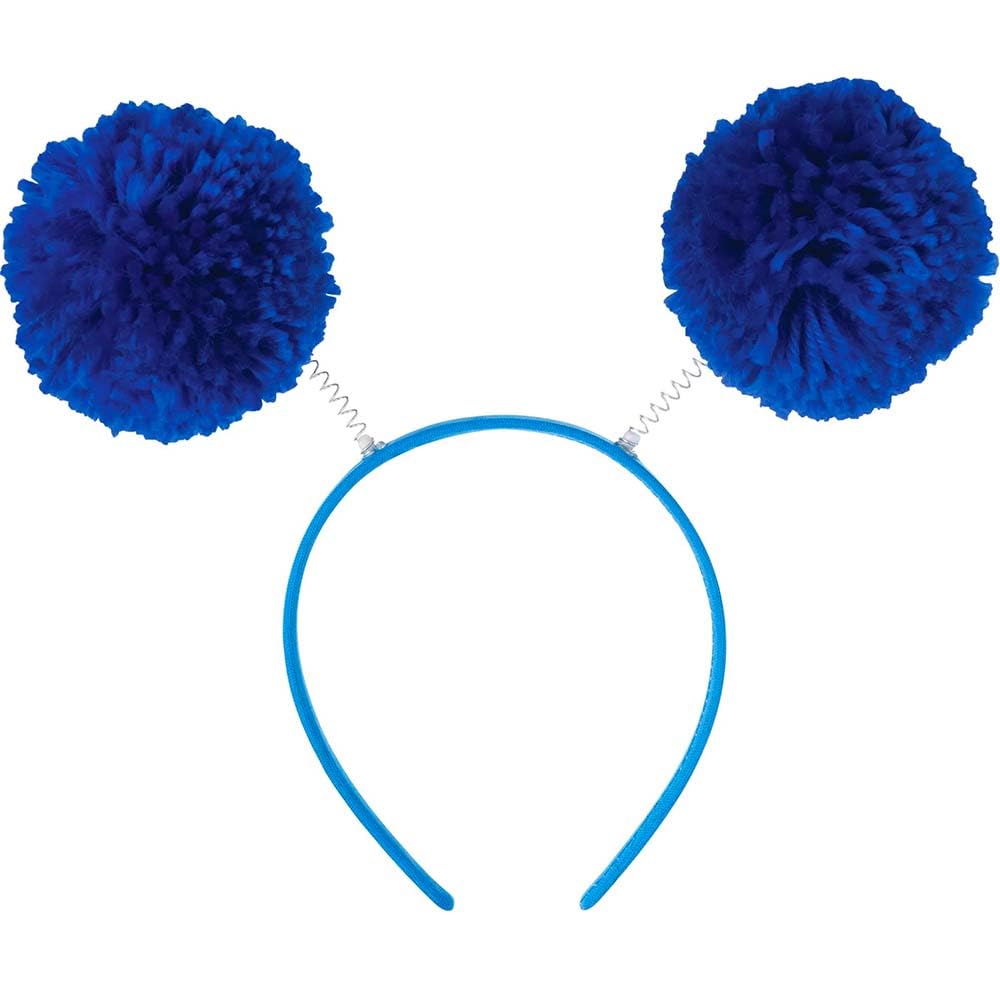 Amscan Pom Pom Headbopper - 9" x 4.25" (1 Count) - Fun & Festive Headwear for Events, Celebrations & Themed Parties, Blue