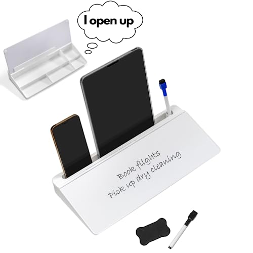 Garood Desktop Dry Erase Board with Storage and iPad/Phone Holder Glass Desk Whiteboard with Eraser Desk Keyboard Accessories