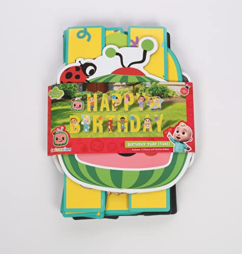 CoComelon Happy Birthday Yard Signs with Metal Stakes, 16" Letters