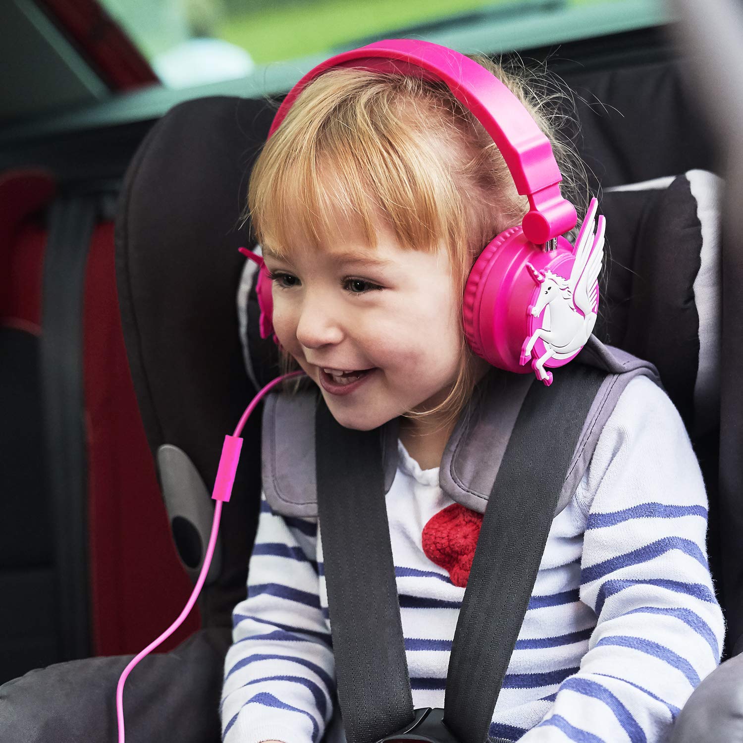 Wired Headphones for Kids/Teens/Adult, Adjustable Headband, Stereo Sound, Foldable with 3.5mm Jack for iPad Cellphones Computer MP3/4 Kindle Airplane School with Sharing Port