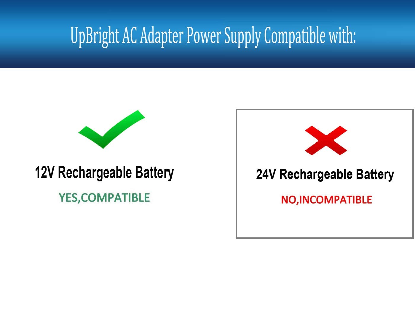 UpBright 12V AC/DC Adapter Compatible with Yamaha Hyper Toy HPR900 HPR1000 MX-1000 UTV Ride-On Vehicle 12 Volt Battery Electric Car Side by Side HPR-900 DOHC HPR-1000 MX1000 UTV-1000 XUV Power Charger