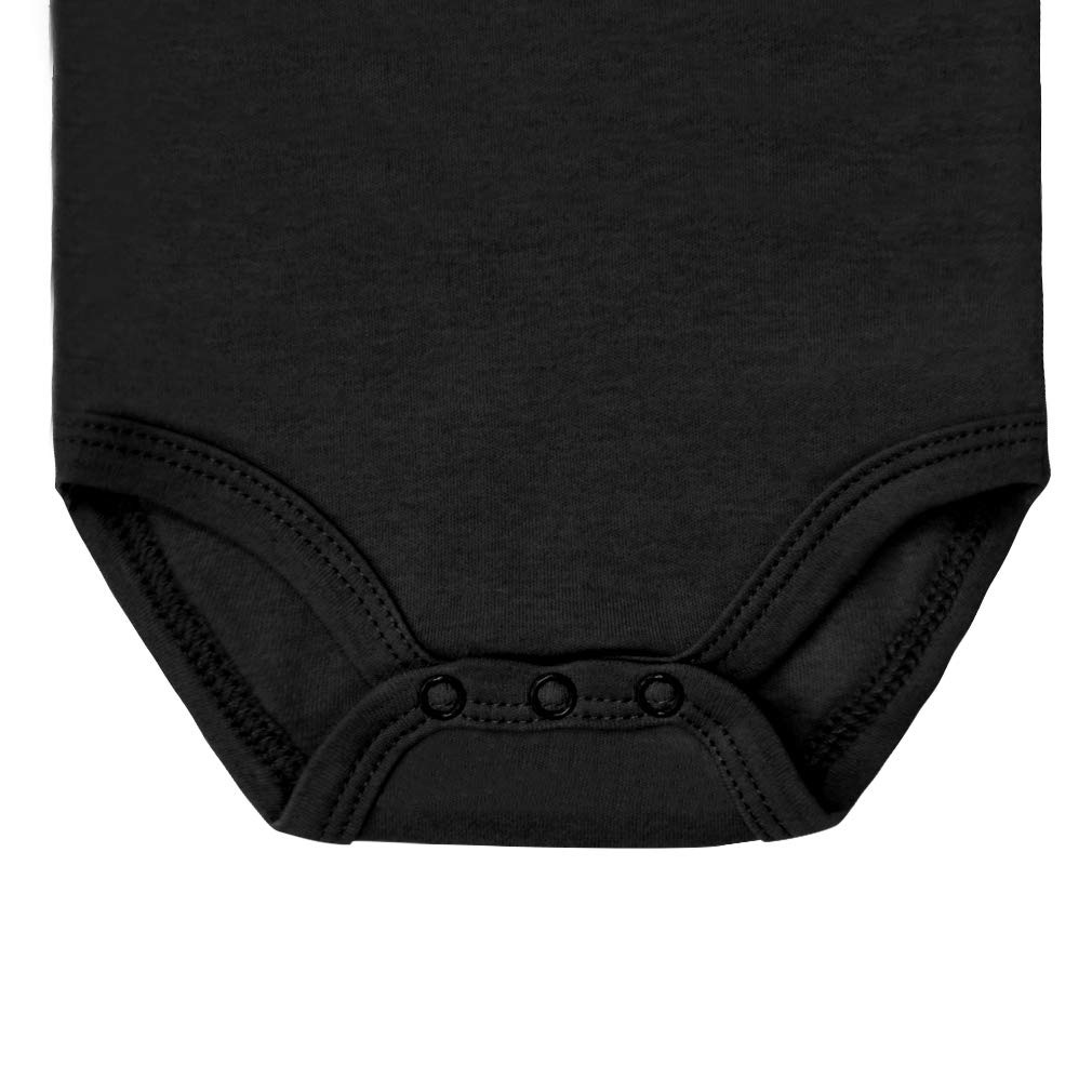 GLEAMING GRAIN Newborn Baby Bodysuits 100% Cotton Long-Sleeve Unisex Baby Black Onesies Infant Black Bodysuit 3 Months 5-Pack(Black,12M)