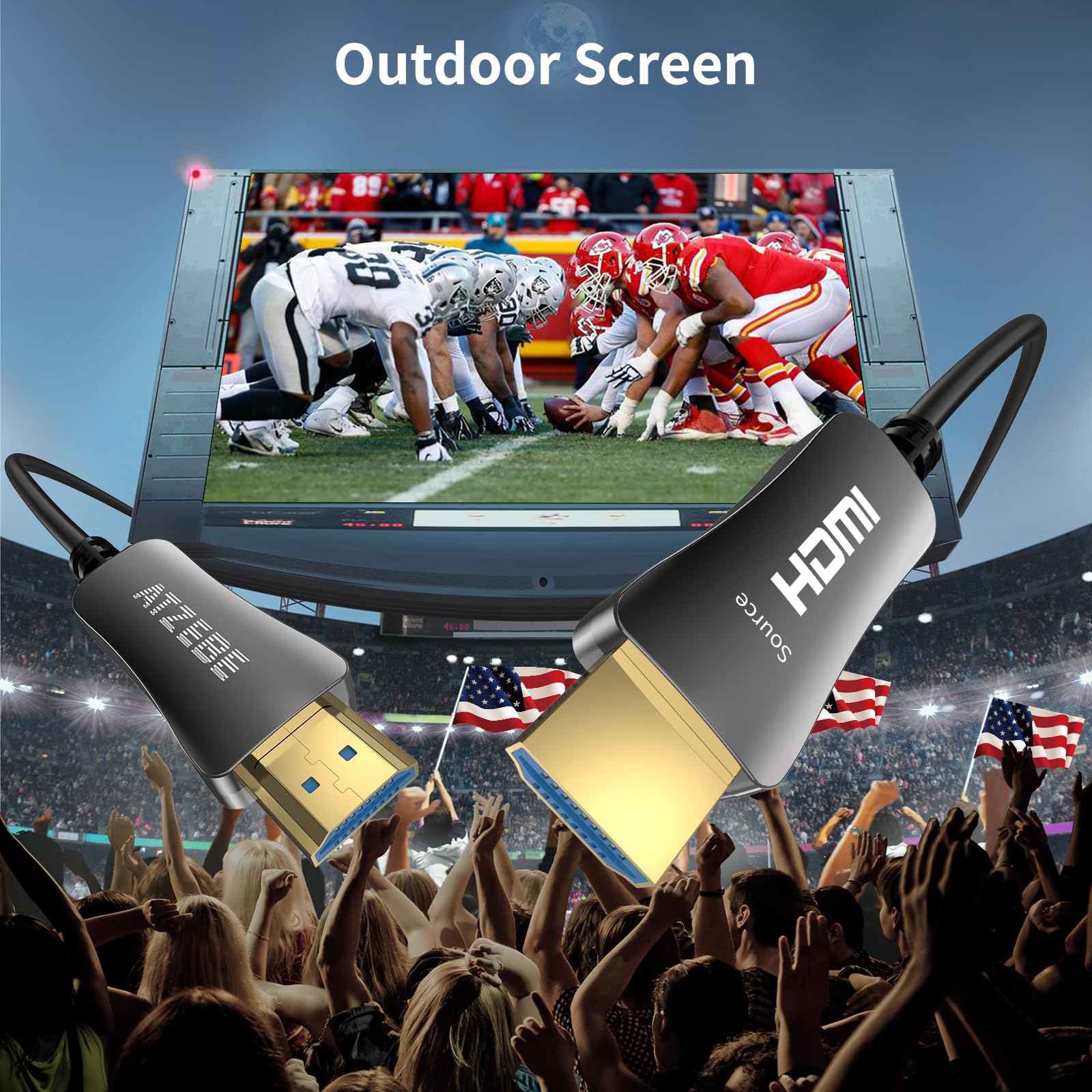 ATZEBE Fiber Optic HDMI Cable 164ft, Fiber HDMI Cable Supports 4K@60Hz, 4:4:4/4:2:2/4:2:0, HDR, Dolby Vision, HDCP2.2, ARC, 3D, High Speed 18Gbps, Slim and Flexible HDMI Fiber Optic Cable