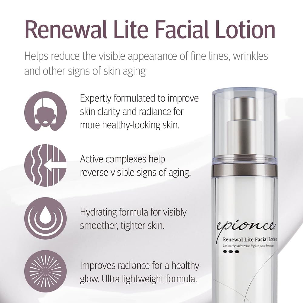 Epionce Renewal Lite Facial Lotion - Lightweight Hydrating, Anti-Aging Moisturizer for Combination to Oily & Problem Skin, Dermatologist Skincare