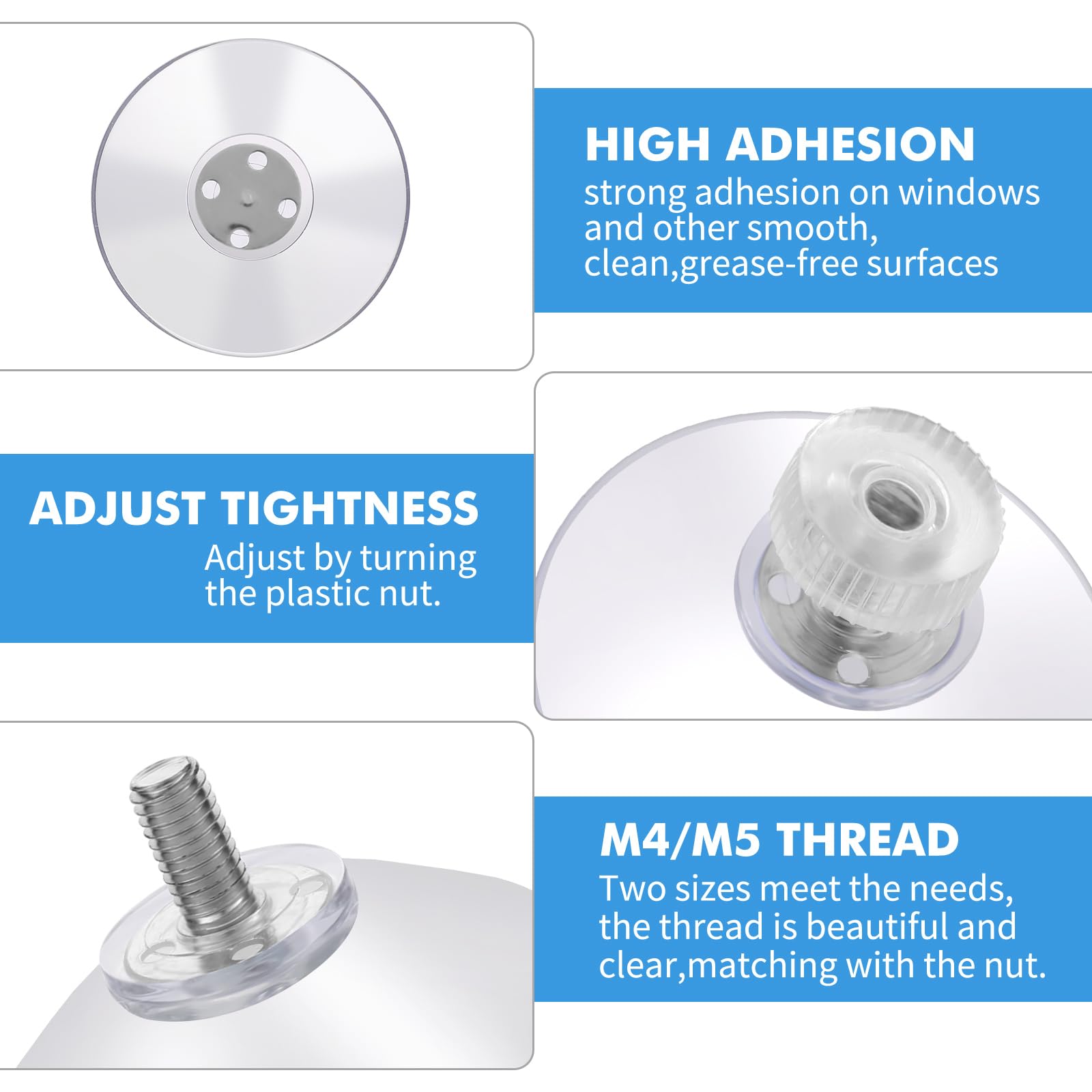Grevosea 12 Pieces Suction Cup Hooks,Suction Cups for Glass Table Tops Clear Plastic Sucker Pads with Screw and Nut for Outdoor Kitchen Bathroom Shower Wall Window Mirror Glass Daily Hanging 40 mm