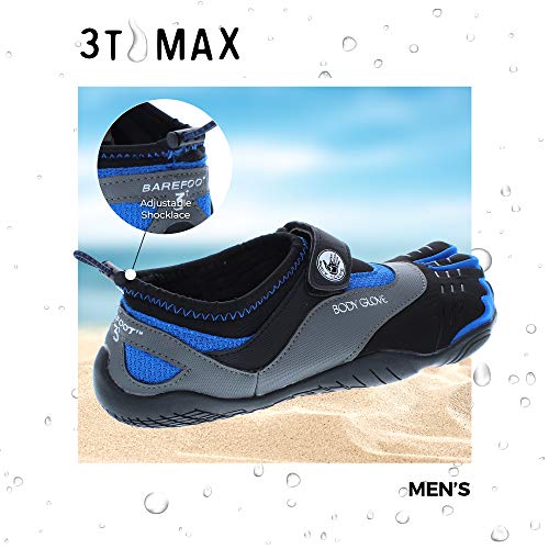 Body Glove Men's 3T Barefoot Max Water Shoe, Black/Dazzling Blue, 13