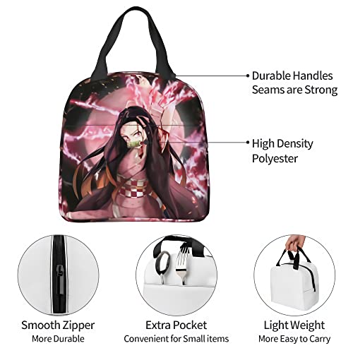 Anime Lunch Box Reusable Tote Meal Bag Cartoon Lunch Bag For Picnic Travel Office