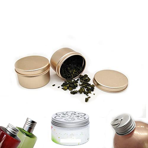 Othmro 24Pcs 1oz Metal Round Tins Aluminum Tin Cans Jar Refillable Containers 30ml Tin Cans Tin Bottle Container with Screw Lid for Salve Spices Lip Balm Tea Candies Red 50×20mm