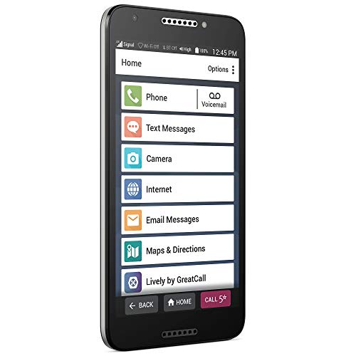 Jitterbug Smart2 unlocked, 32gb, No-Contract Easy-to-use Smartphone for Seniors by GreatCall,Black