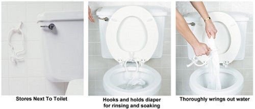 Diaper Duck for Cloth Diaper Rinsing and Cleaning in Toilet