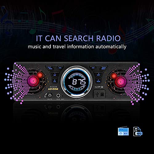 Boomboost AV252 12V 1 DIN SD Card FM Car Radio Stereo MP3 Radio Built-in Speakers with Bluetooth Host Speakers BT Hands Free Calling USB Charging