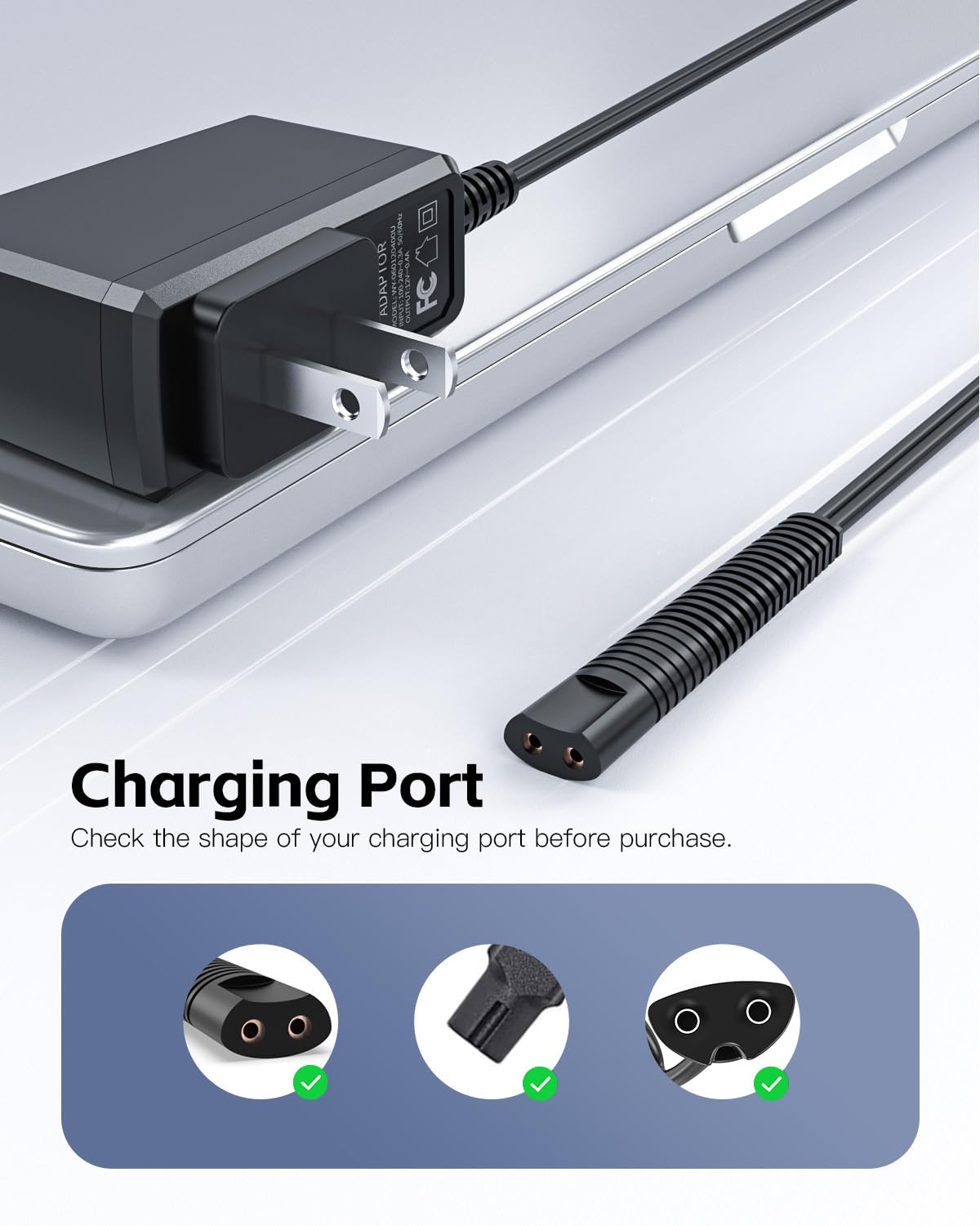 Superer Charger Replacement Fit for Braun Shaver Series 3 9 7 5 1- for Braun S1 S2 S3 S5 S6 S7 S8 S9 Beard Trimmer Electric Razor with 5Ft Charging Cord