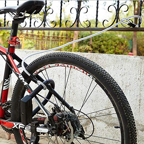 Stainless Steel Safety Cable,Double Loop Braided Steel Cable Flexible Lock Cable Lock 3/8 inch U-Lock,Padlock,Transparent Wire Rope with Ring, Electric Door, Bicycle,Glass Door Lock, Door Handle,